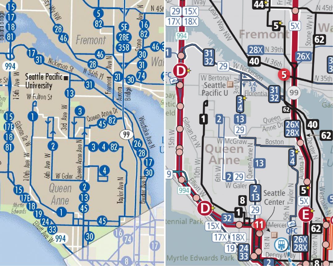 Seattle Map Comparison — Human Transit